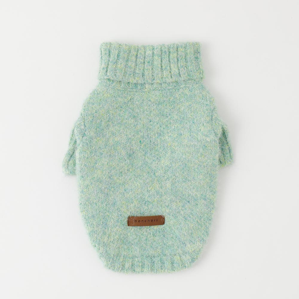 Melange color wool mixed high neck knit – moncheri